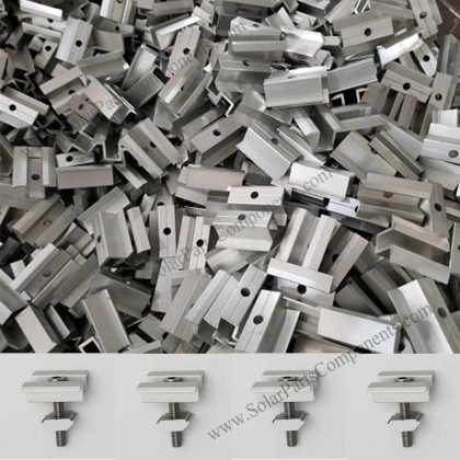 Mid clamps for solar panels, 6005-T5, used between solar panels
