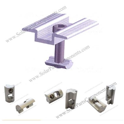 Mid clamps for solar panels, 6005-T5, used between solar panels