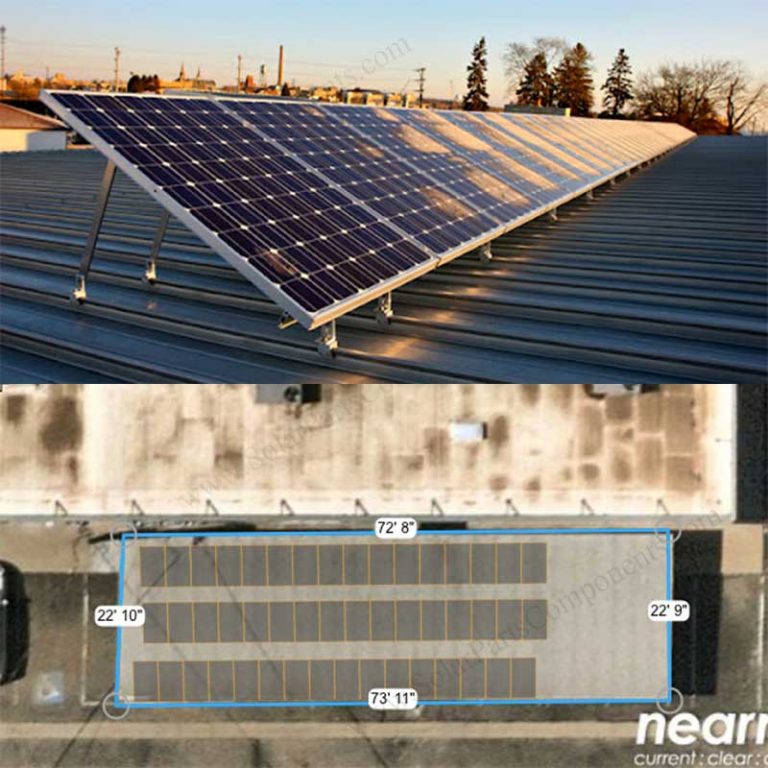 Solar panel metal roof tilting racking system, 10-15 tilt, adjustable