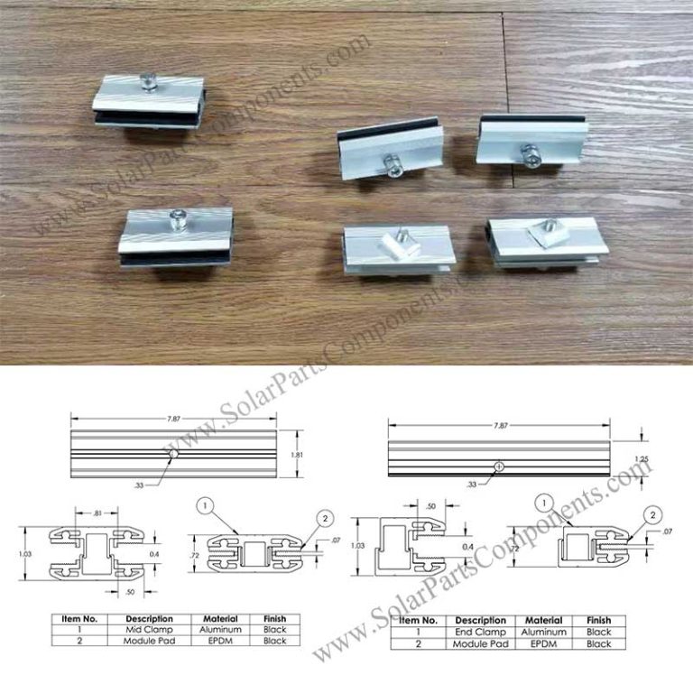 frameless module clamps compatible for bifacial solar panels