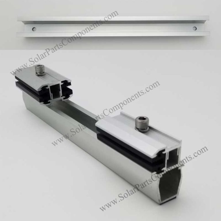 Frameless bifacial PV module mount with rail for steel roof racking