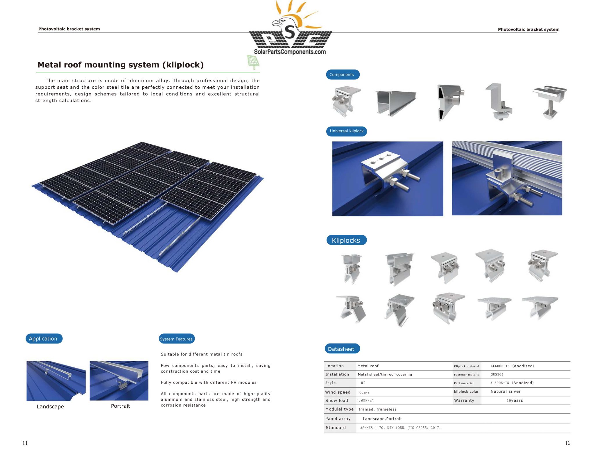 metal roof solar mounts with hanger bolts for steel purlin