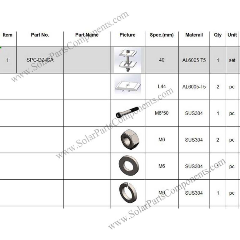 M6 mid clamps for solar mounts as racking factory direct