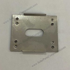 Square earthing clip for solar, lightning protection.