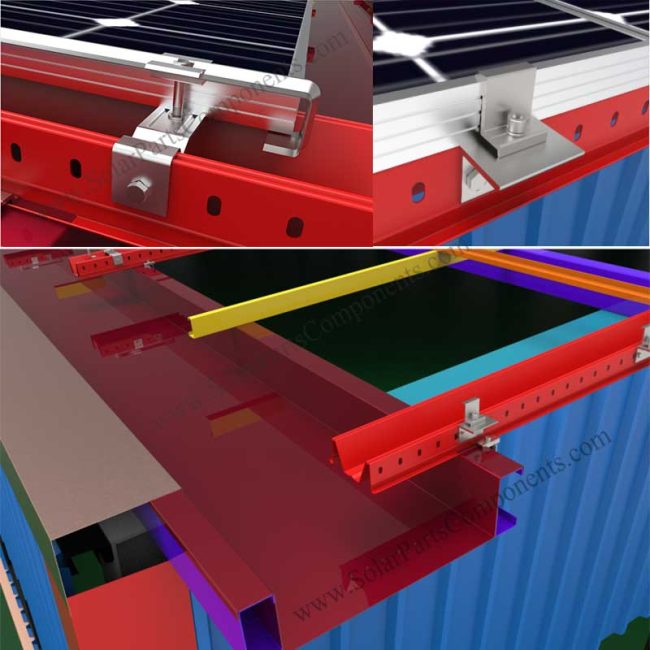 Solar mounting galvanized steel water channel rail