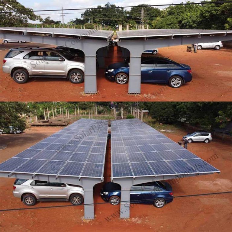 BIPV Waterproof Solar Carport with steel made