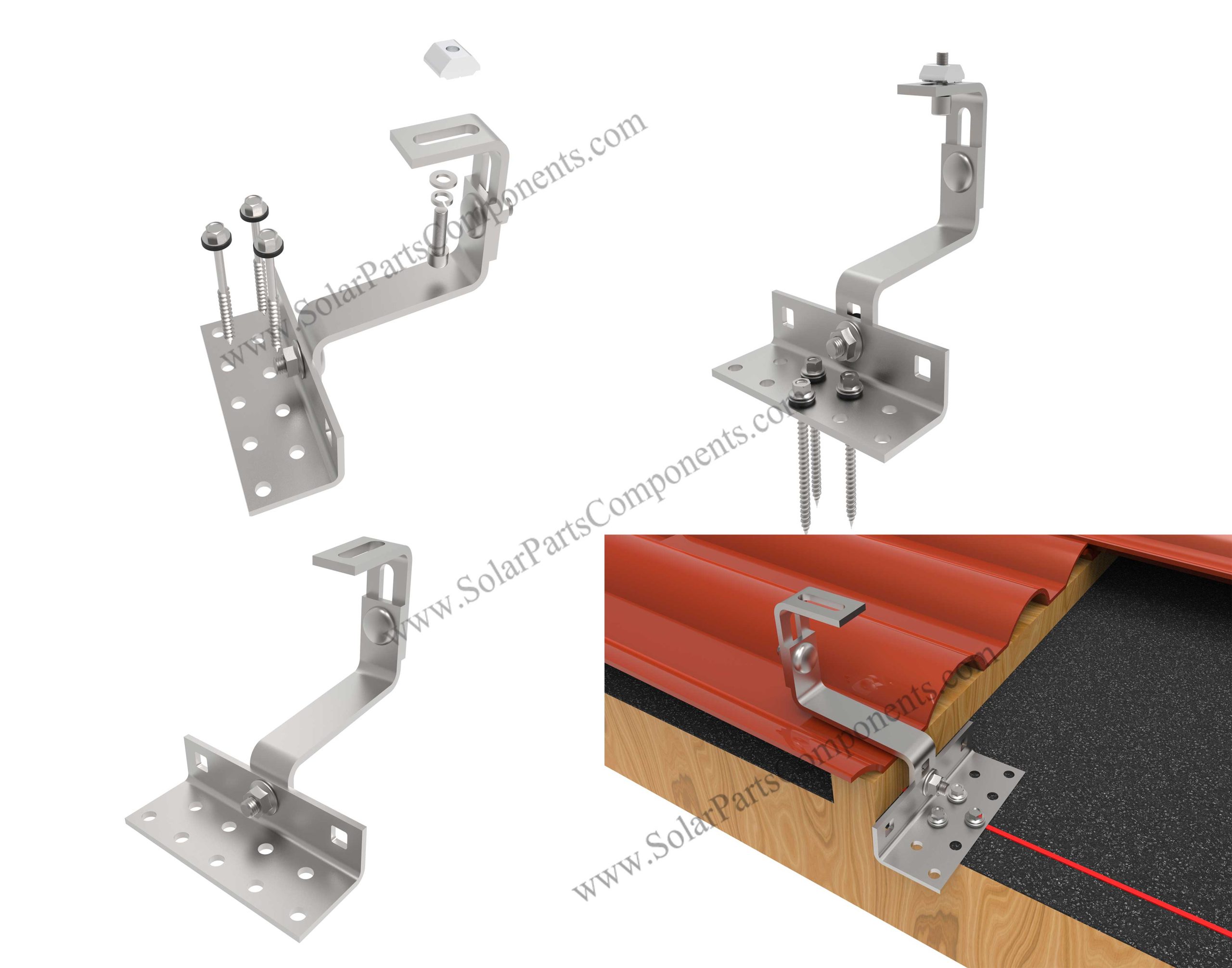 Universal roof hooks for double adjustable stainless steel.