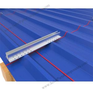 Trapezoidal sheet metal rail, AL6005-T5 material, high availability.