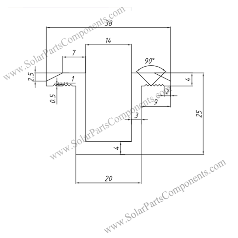 Solar panel mid clamps with earth, cable clipless.