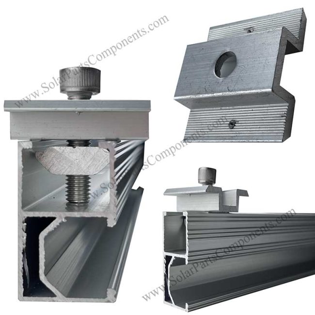 Solar panel mid clamps with earth, cable clipless.