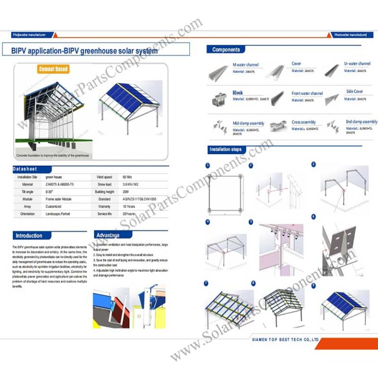 BIPV greenhouse solar system