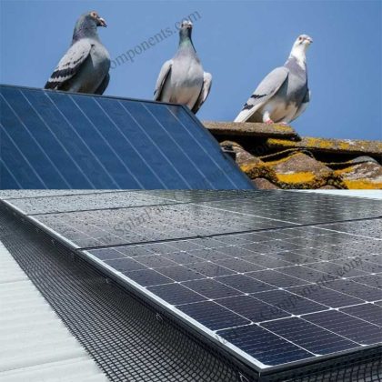Solar panel bird guard effectively prevents pigeons nesting