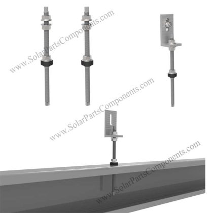 Solar hanger bolt for steel purlin self-drilling head